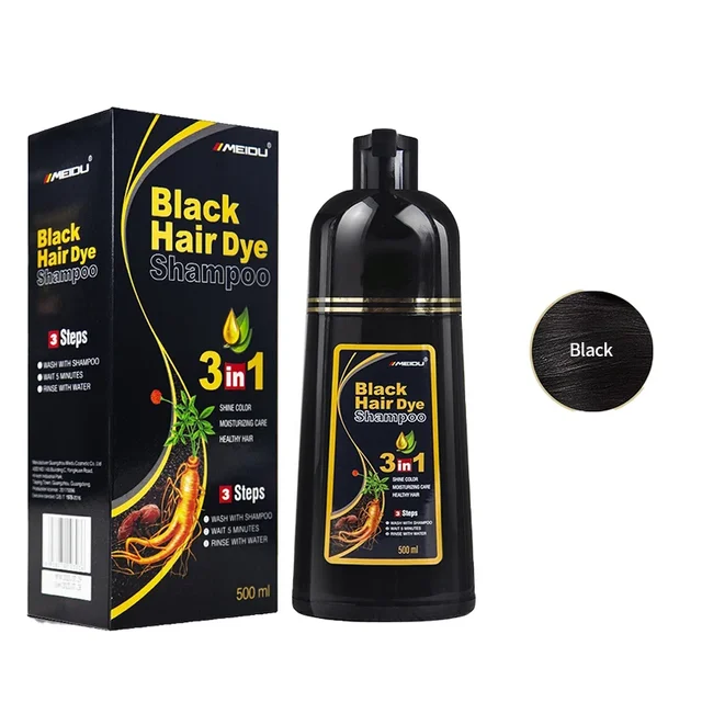 Shampoo that Colors Hair Black 3in1 Instant Gray to Black Dye Shampoo ...